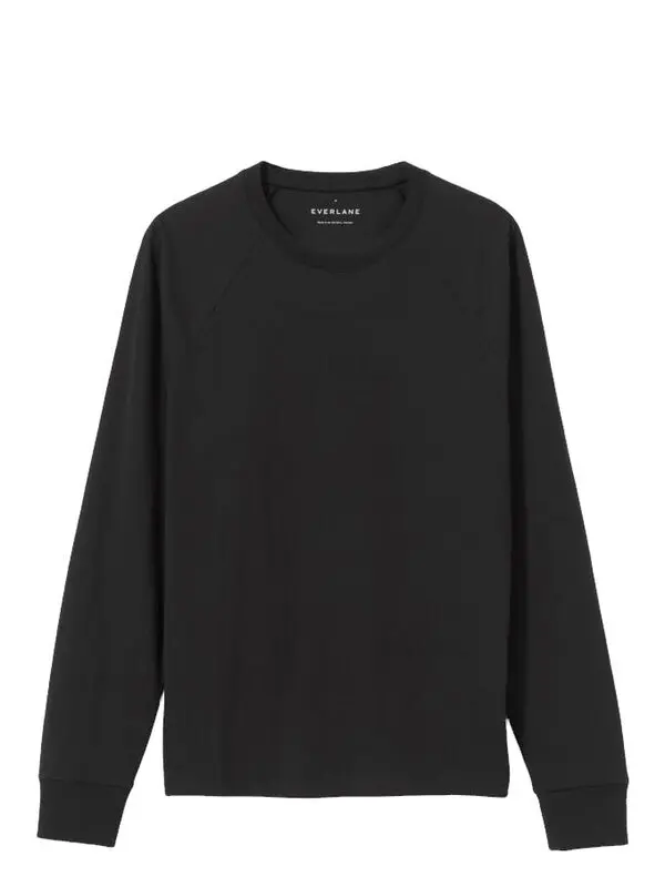 Everlane Premium-weight Long-sleeve Crew Neck Tshirt - Uniform | Black